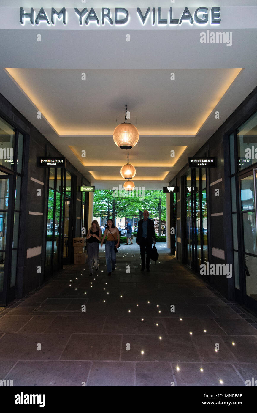 Ham Yard Village in Soho, with the Ham Yard Hotel Stock Photo - Alamy