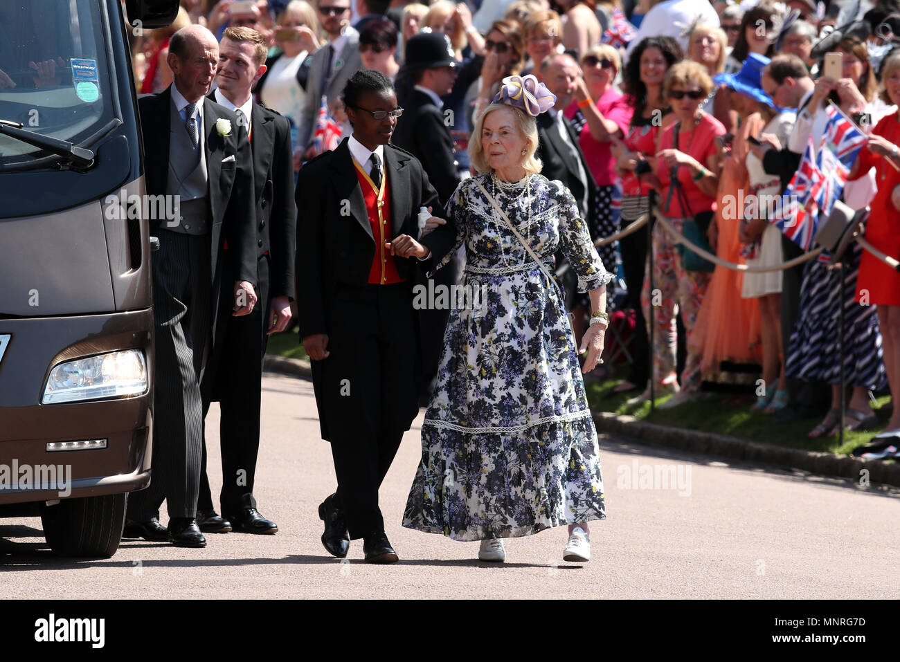 The Duchess of Kent arrives at St George's Chapel at Windsor Castle for ...