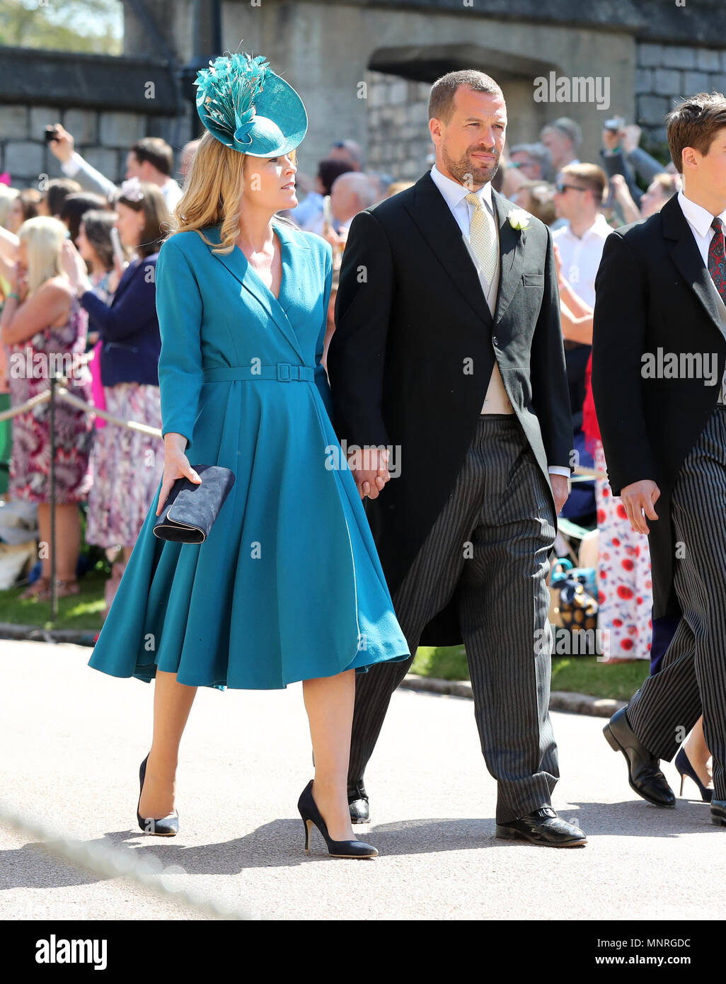 Peter Phillips and Autumn Phillips arrives at St George's Chapel at ...