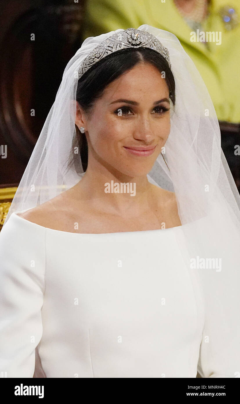 Meghan Markle in St George's Chapel, Windsor Castle for her wedding to ...