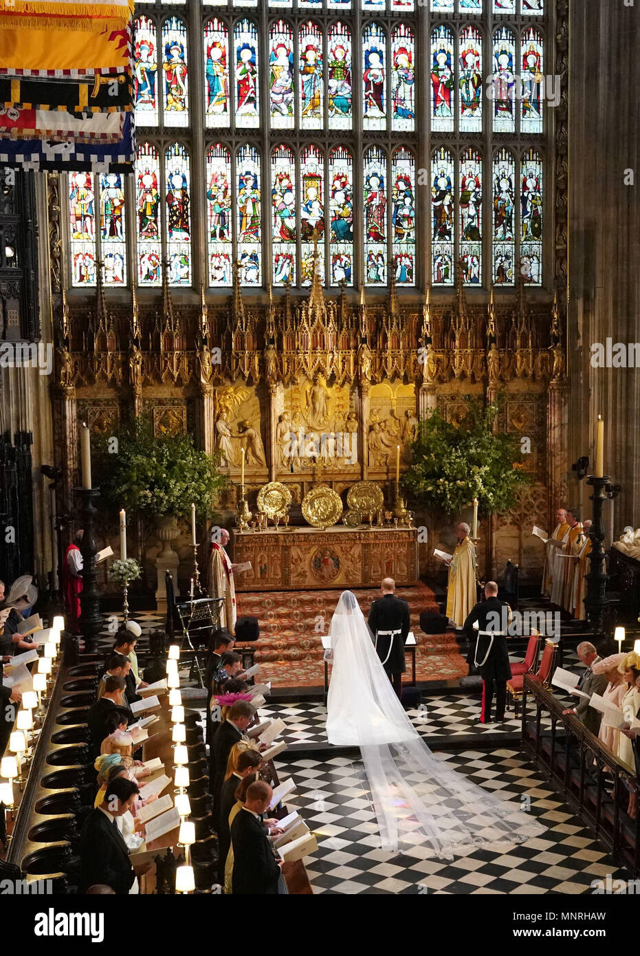 Prince Harry and Meghan Markle in St George's Chapel at Windsor Castle ...
