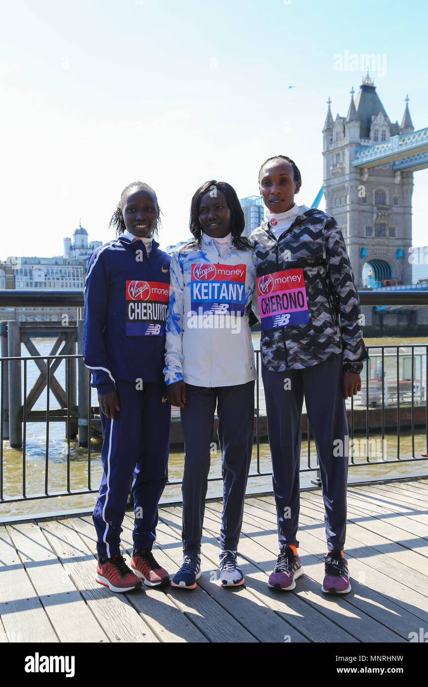 Photocall with Elite women running in this year’s Virgin Money London Marathon Featuring: Vivian ...