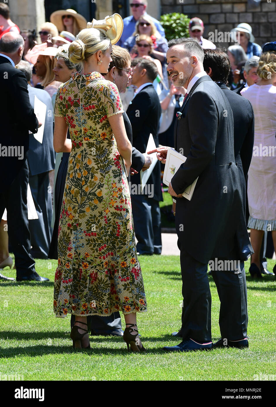 Sofia Wellesley, Elton John and David Furnish leave St George's Chapel ...