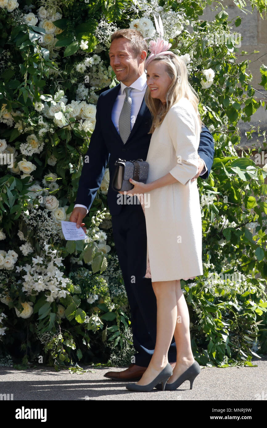 Jonny Wilkinson and his wife Shelley Jenkins arrive at Windsor Castle ...