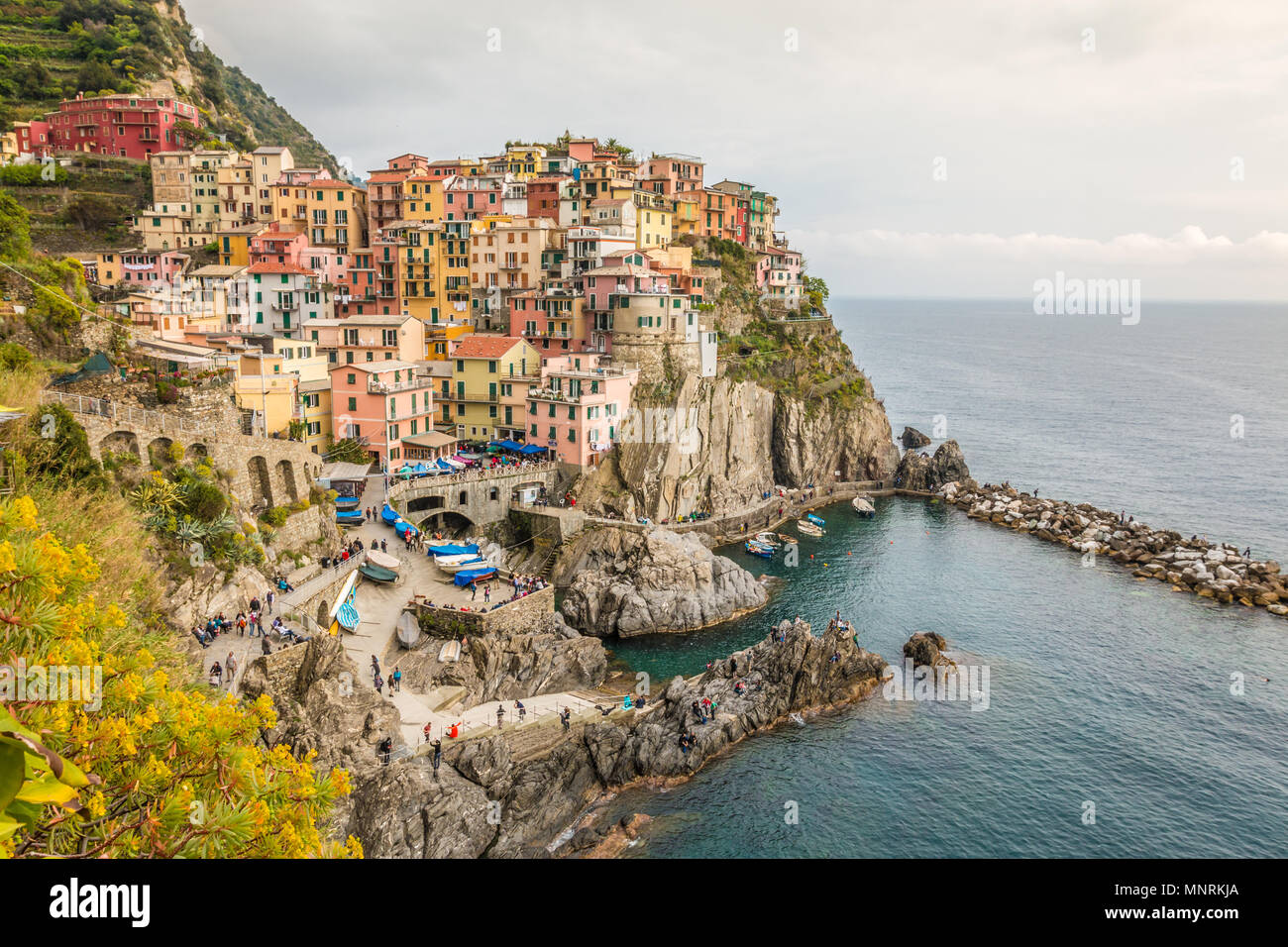 Nice panoramic view of Manarola Italy Stock Photo - Alamy