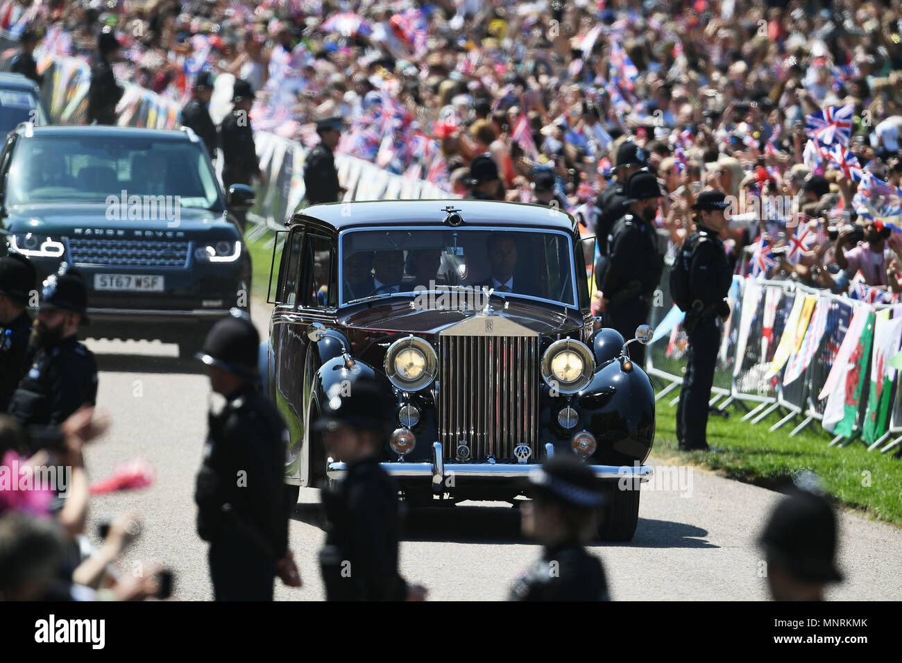 Meghan Markle accompanied by her mother, Ms Doria Ragland, is driven ...