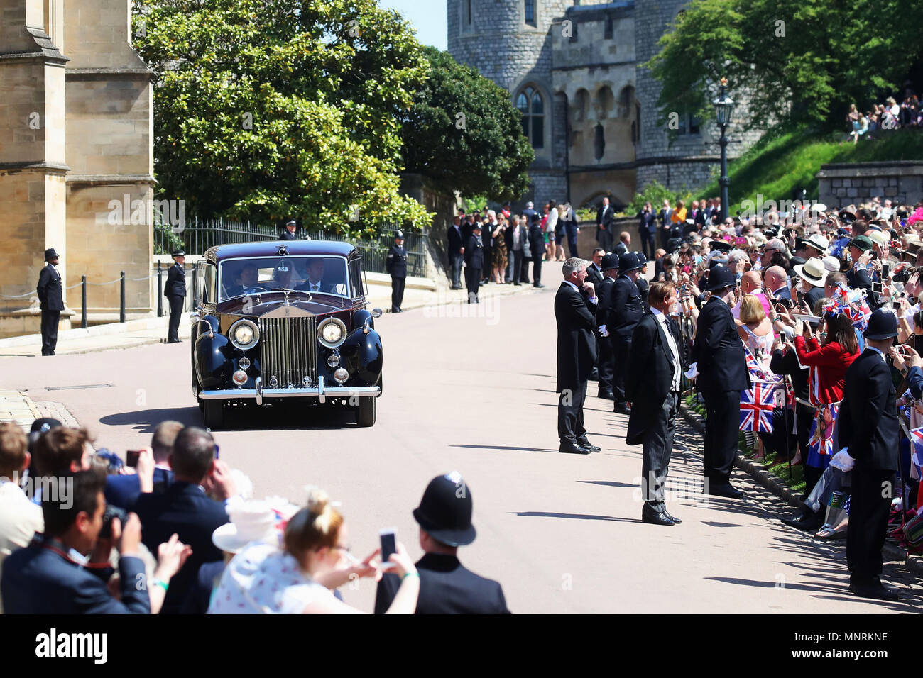 Meghan Markle accompanied by her mother, Ms Doria Ragland, arrives at ...