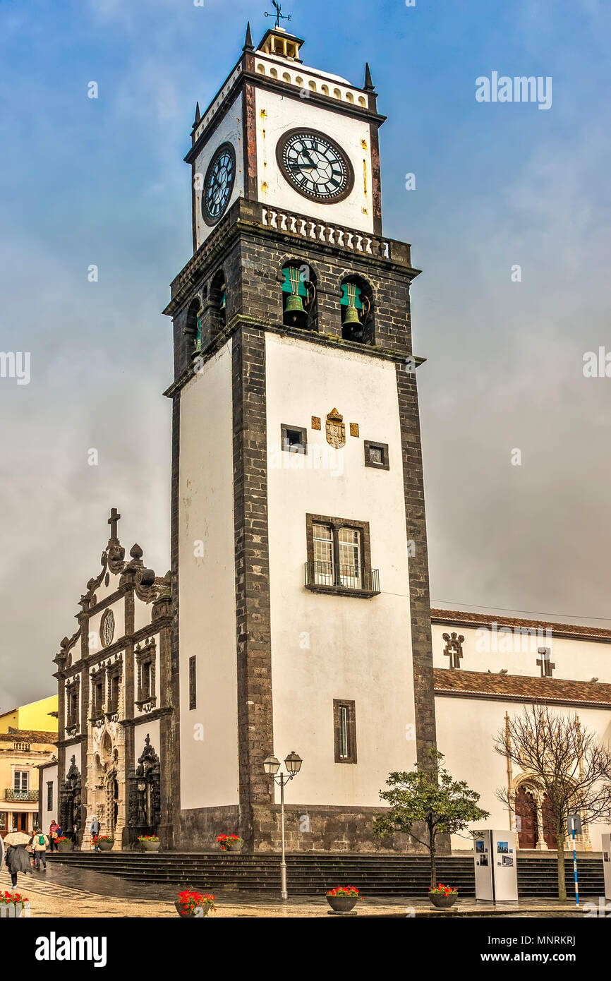 St. Sebastian church,, Ponta Delgada. Sao Miguel island Azores ...