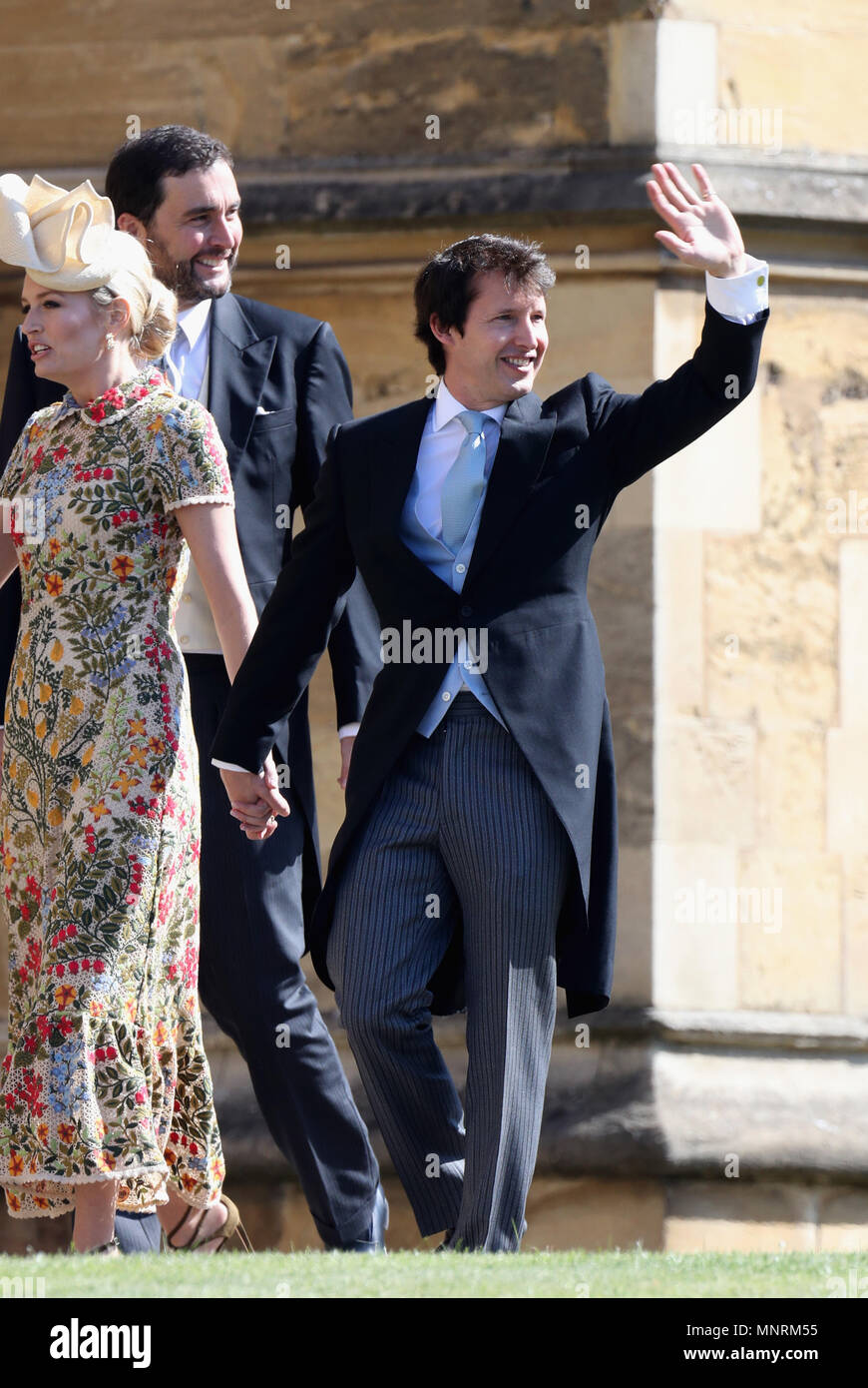James Blunt and Sofia Wellesley arrive at St George's Chapel in Windsor ...