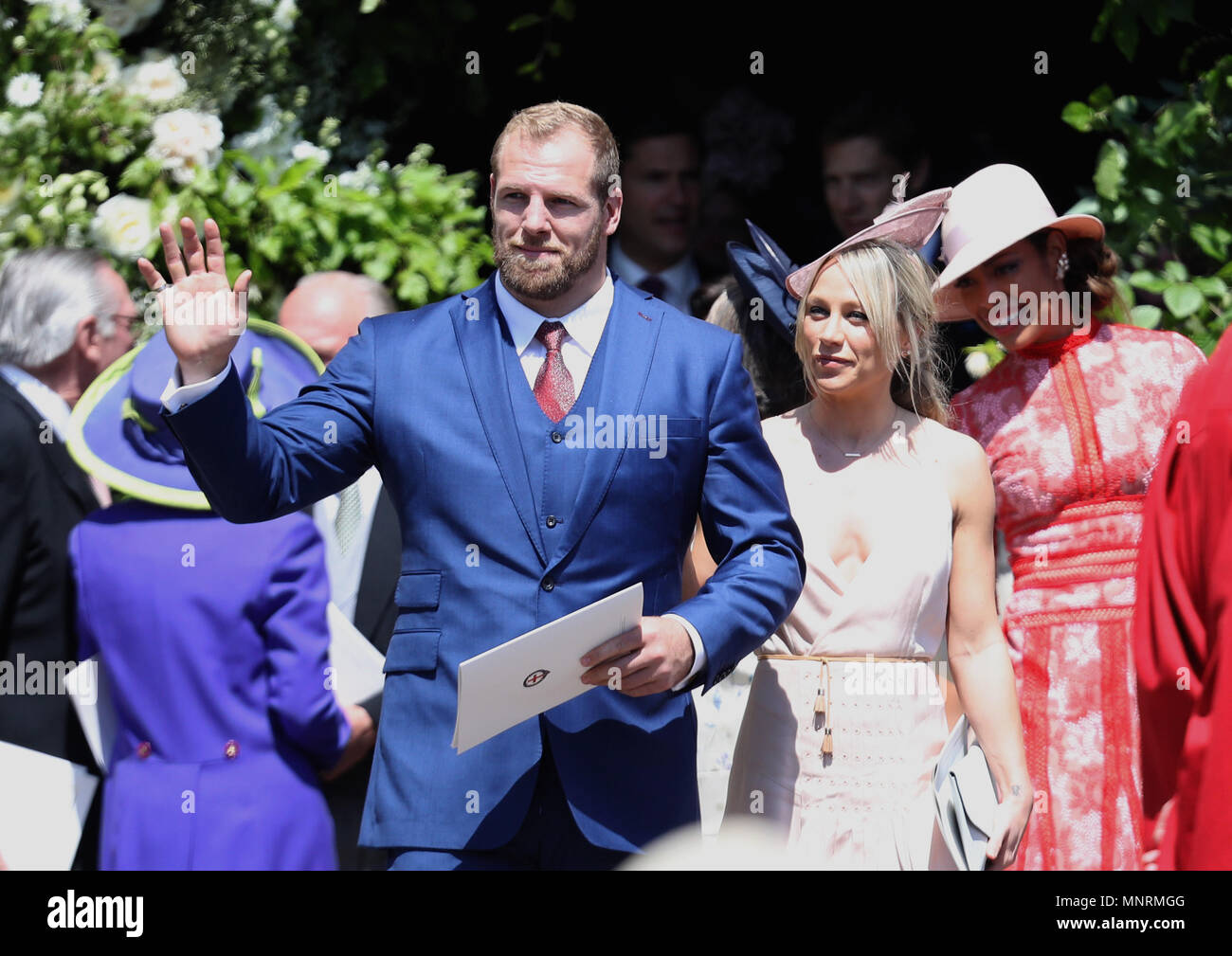 James Haskell and Chloe Madeley arrive at St George's Chapel at Windsor ...