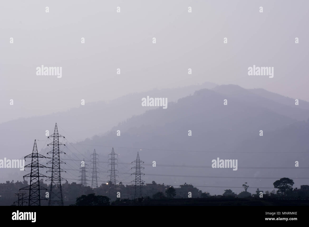 Hydro power Electric Pole and Wire Stock Photo - Alamy