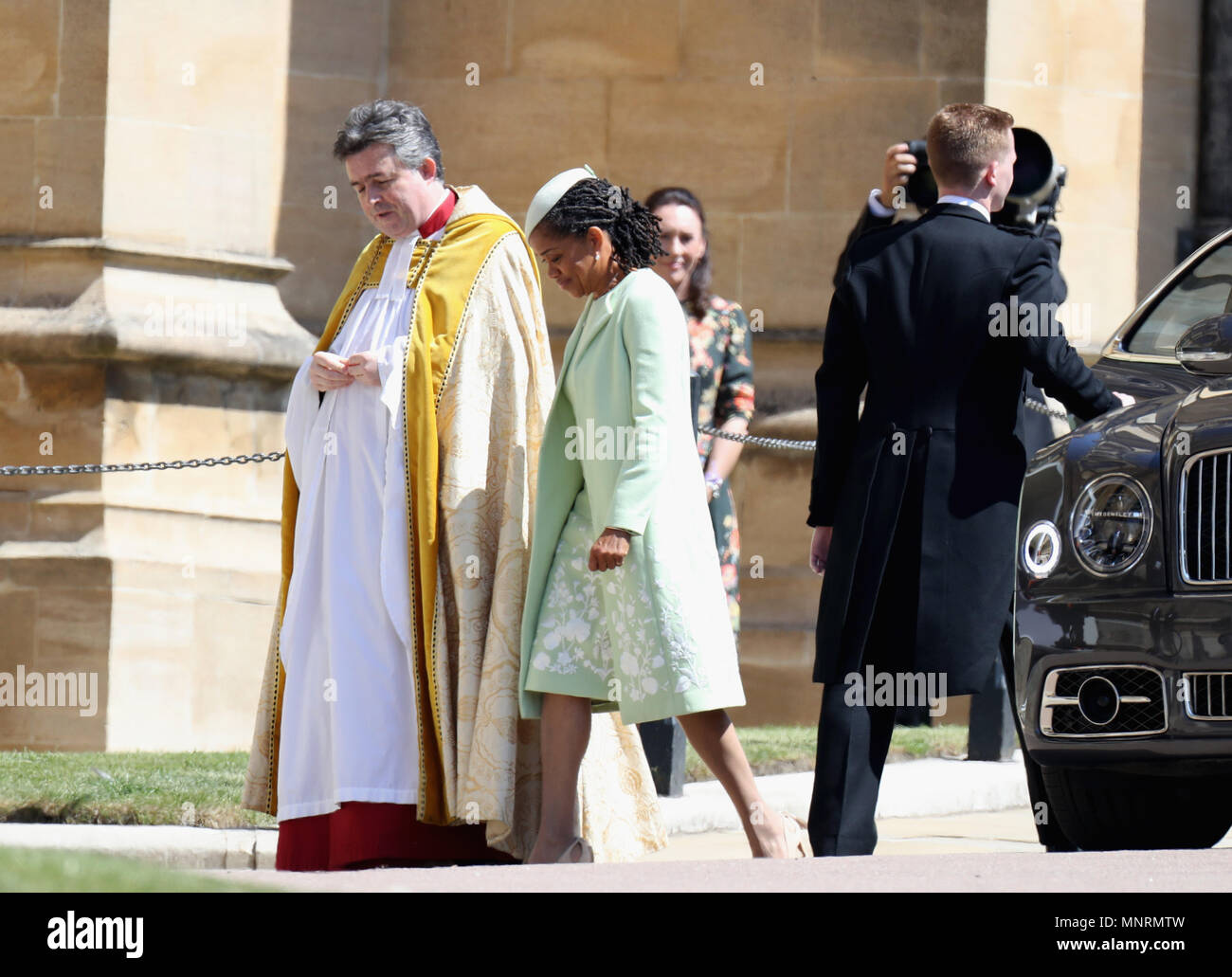 Doria Ragland, mother of the bride, arrives at St George's Chapel at ...