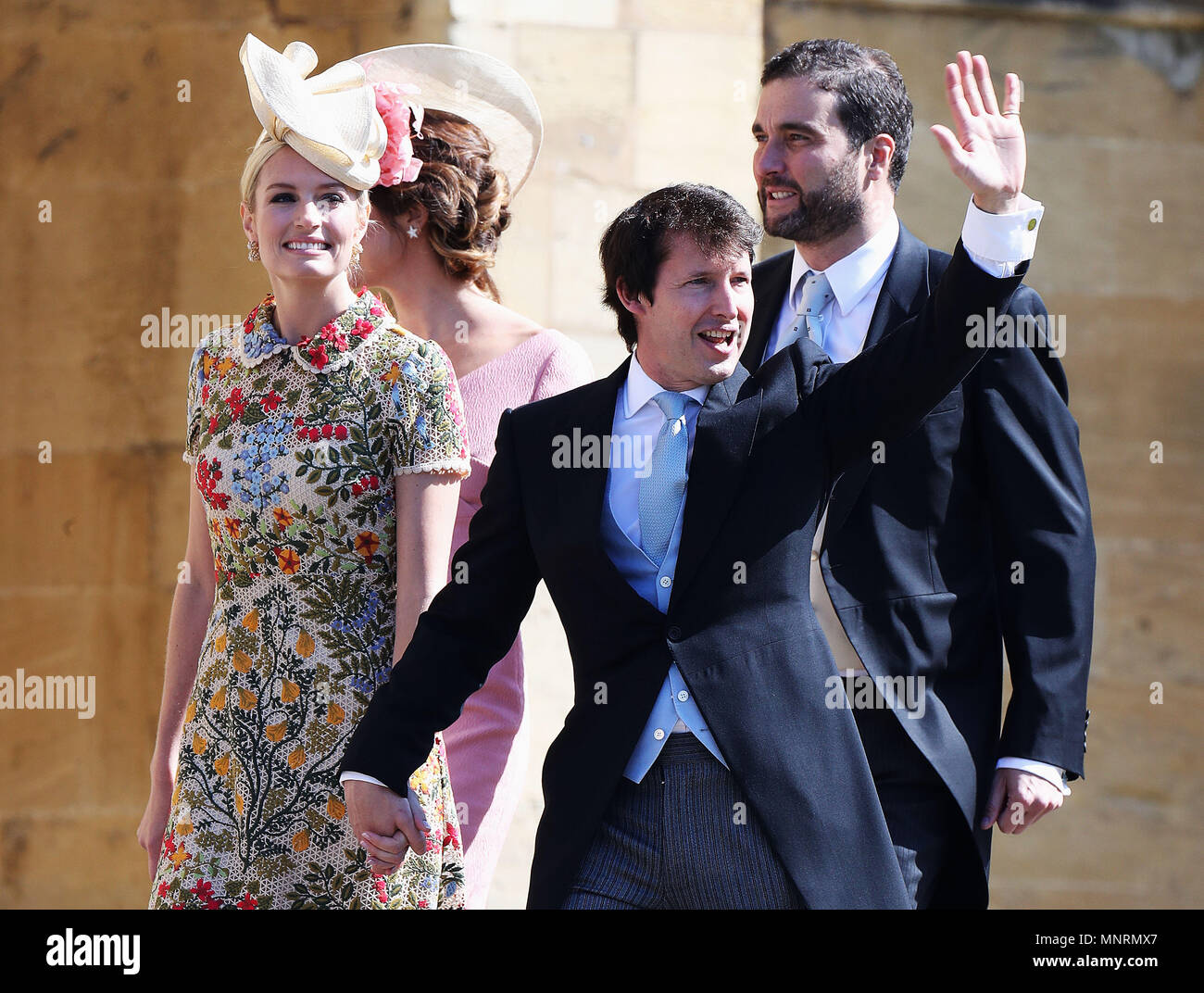 Sofia Wellesley (left) and James Blunt (right) arrive at St George's ...