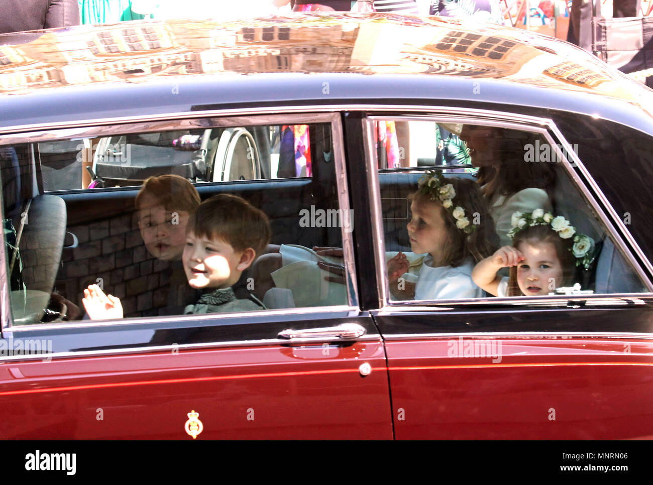 Page boys Prince George (left) and Jasper Dyer and flower girl Princess ...