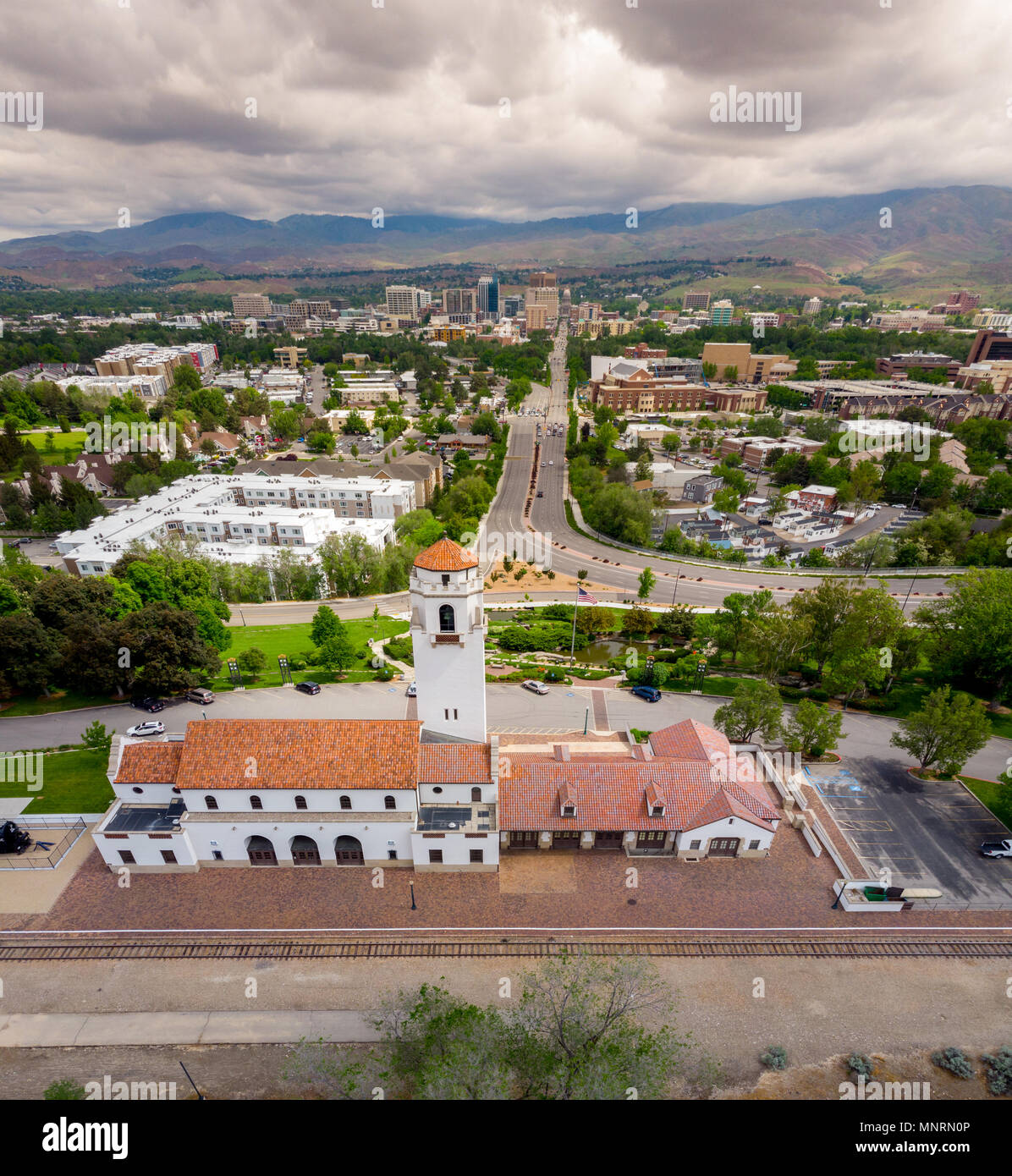 Aerial view downtown boise idaho hi-res stock photography and images ...