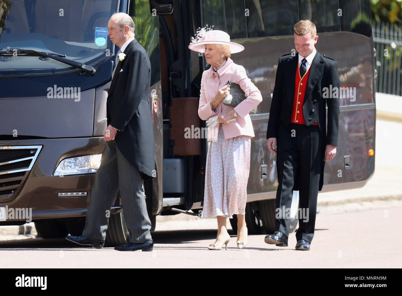 The Duke of Kent and Princess Alexandra arrive at St George's Chapel in ...
