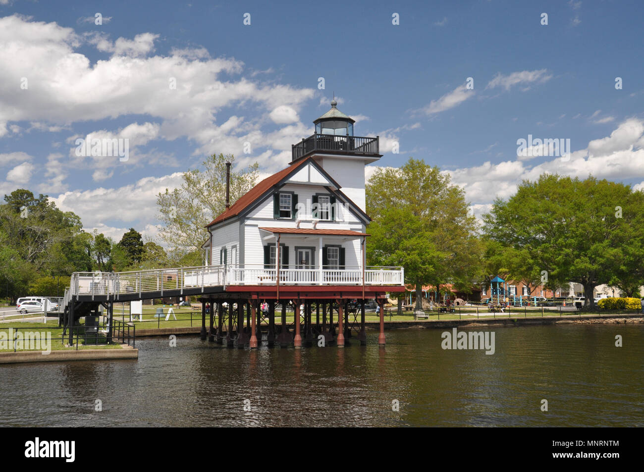 The restored Roanoke River Lighthouse located in Edenton North Carolina ...