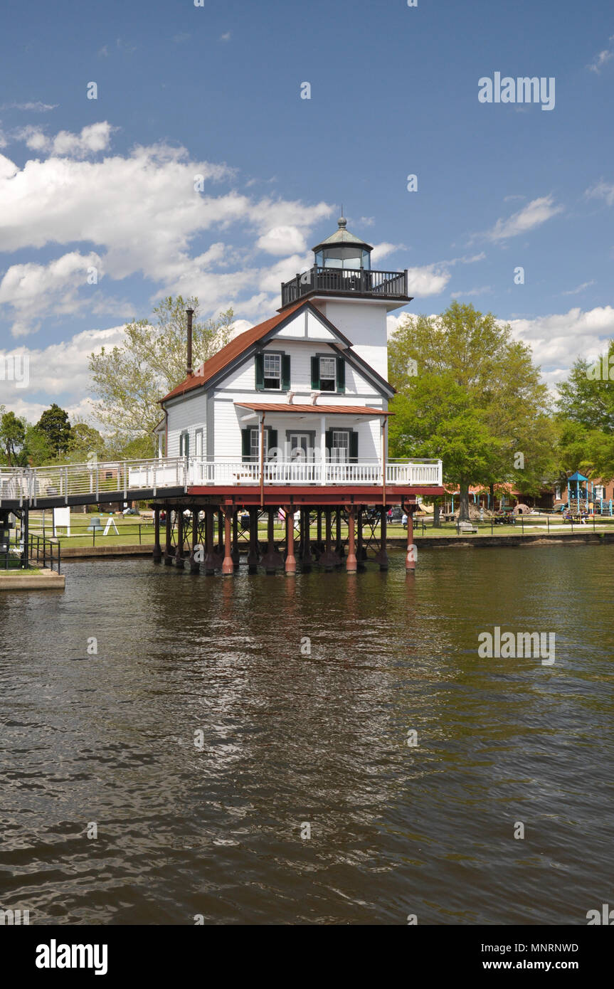 The restored Roanoke River Lighthouse.Located in Edenton North Carolina ...