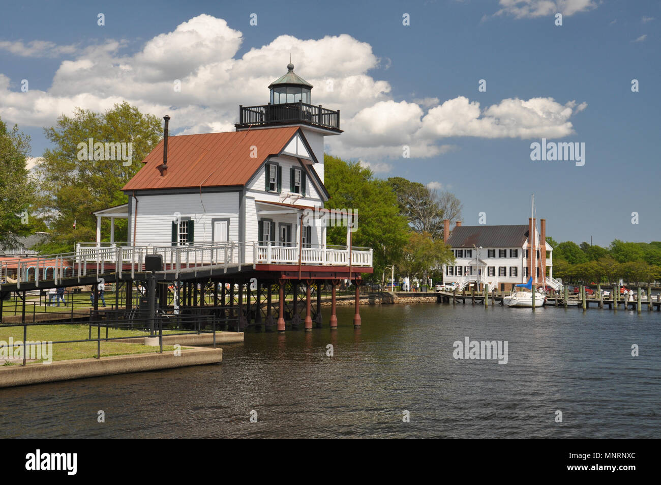 The restored Roanoke River Lighthouse located in Edenton North Carolina ...