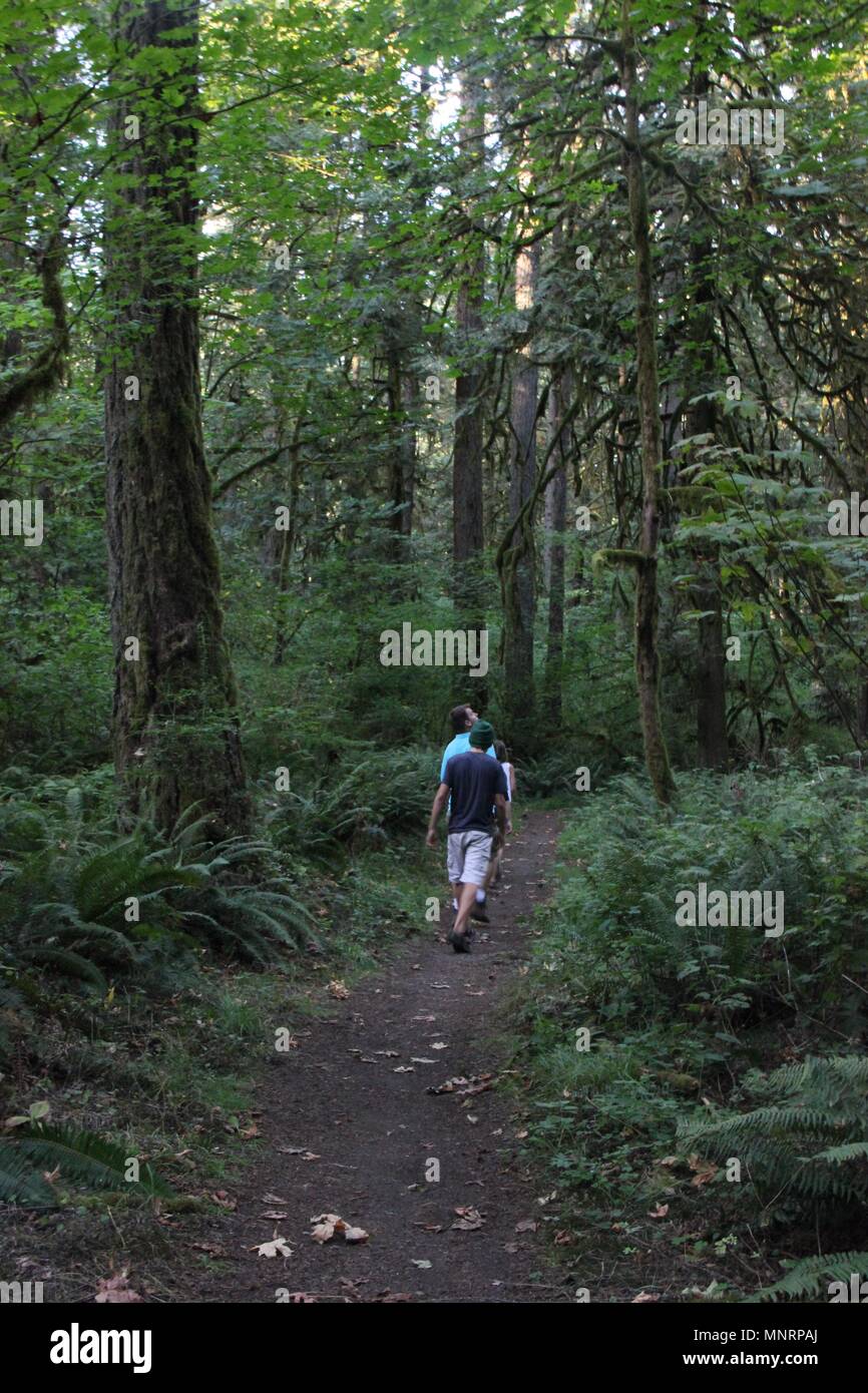 Gresham, Oregon / USA - August 21, 2016: Hiking the trails and wading ...
