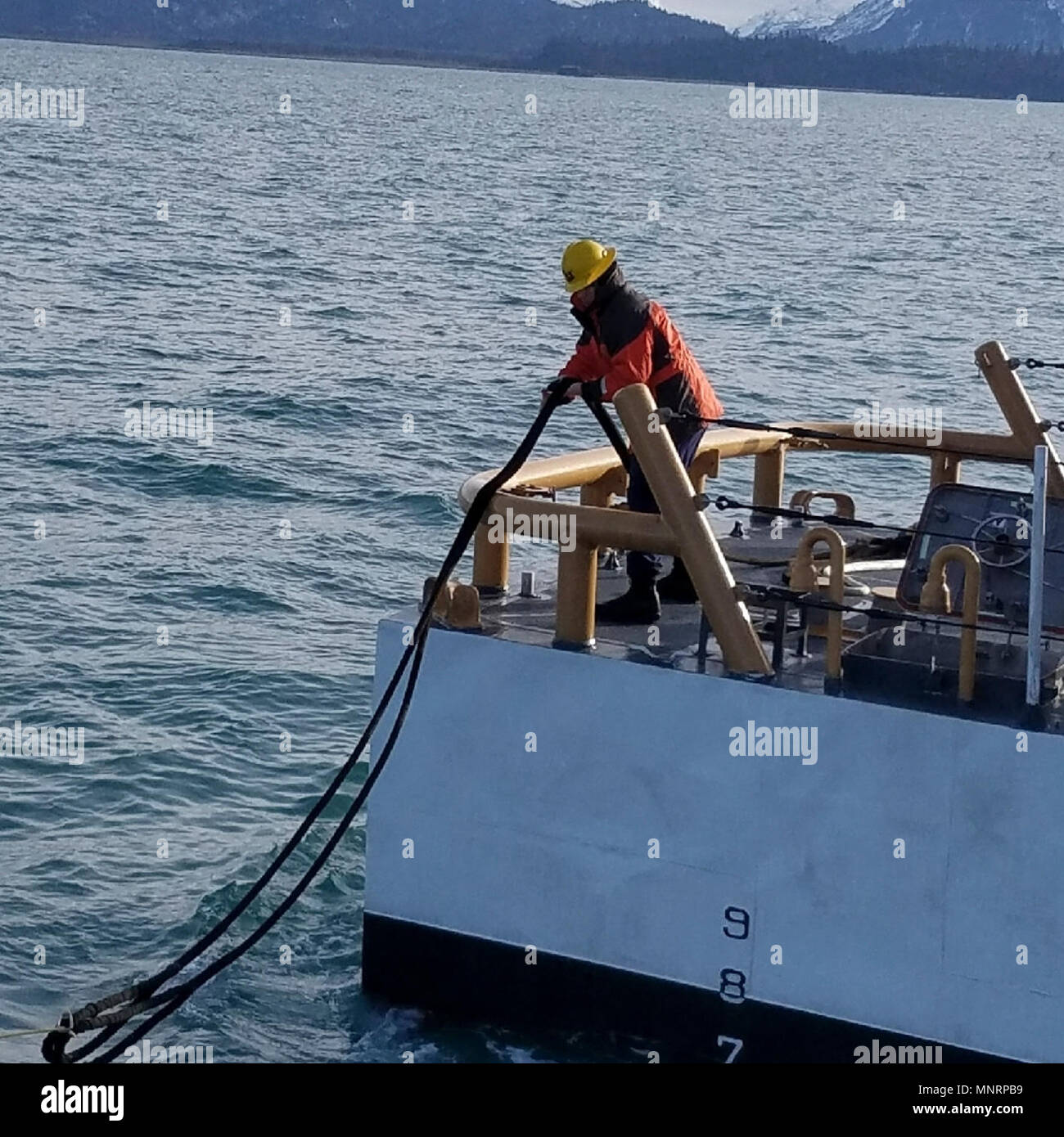Coast Guard Cutter Naushon (WPB 1311) and crew conduct tow training ...