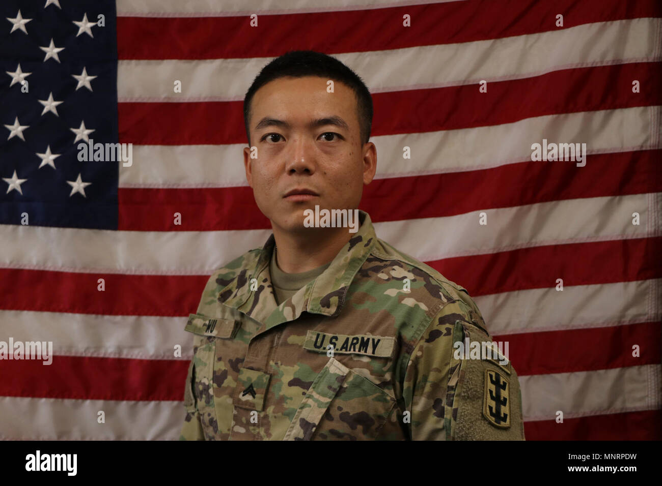 Cpl. Lie Wu, a wheeled vehicle mechanic assigned to the 84th Engineer ...