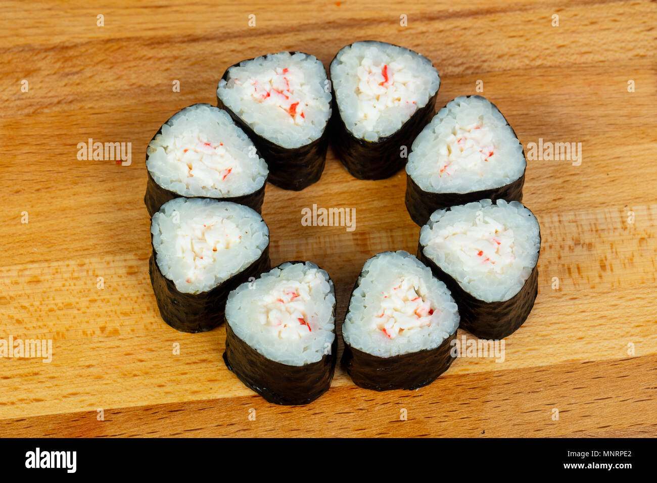 Japanese Maki roll with crab Stock Photo - Alamy