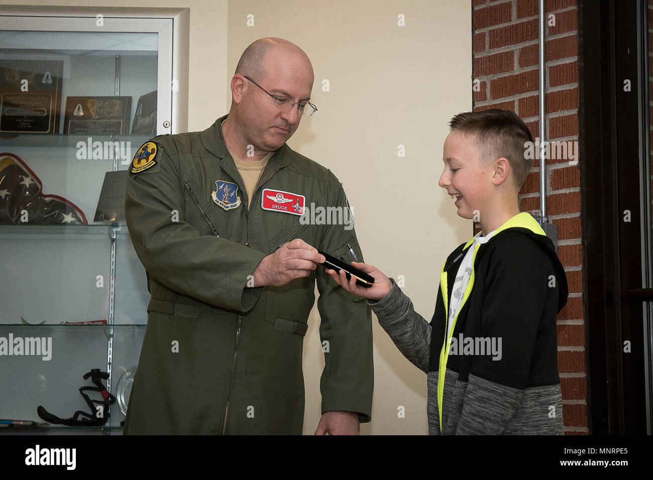 Andrew "Gunner" Jolly, Pilot For A Day, receives a key to the base from ...