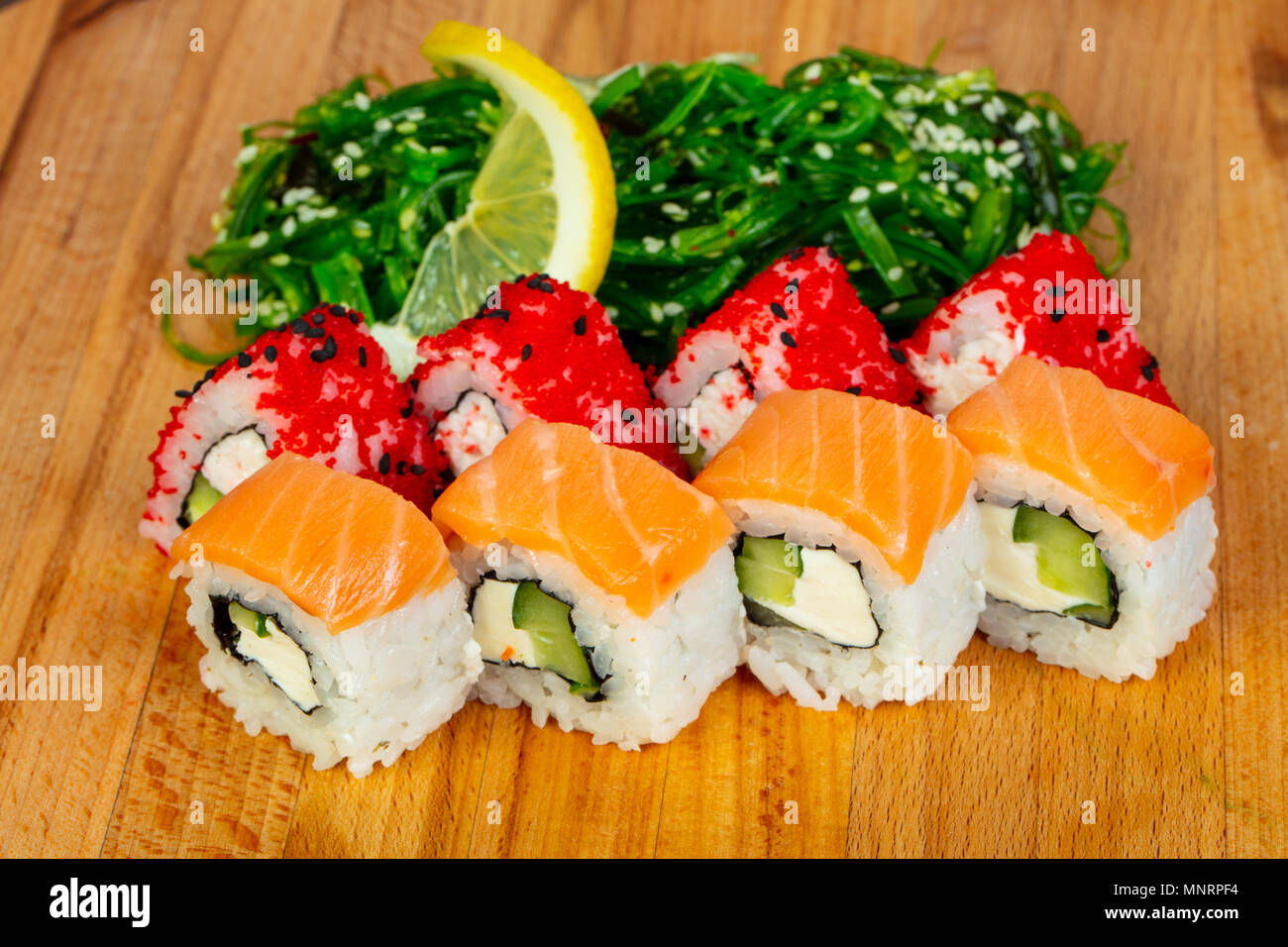 Japan sushi and roll set Stock Photo - Alamy