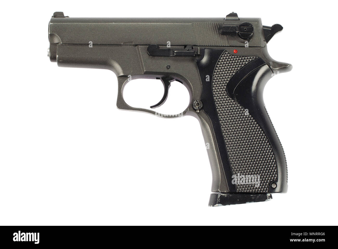 9mm handgun isolated on white Stock Photo - Alamy