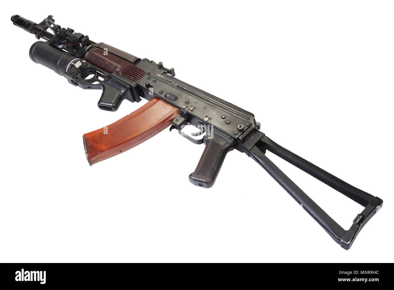 Kalashnikov AK 74 with GP-25 grenade launcher isolated on white Stock ...