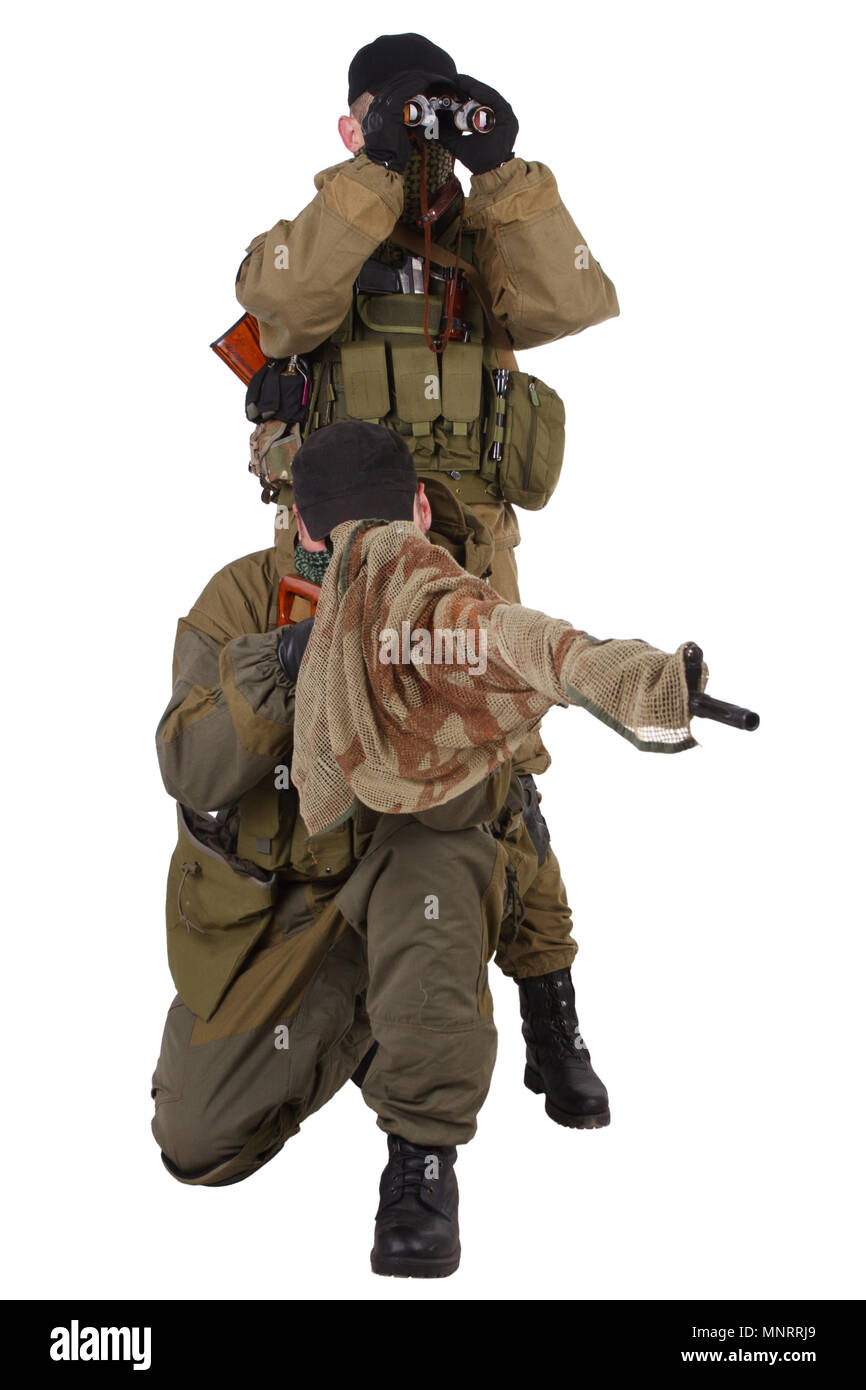 insurgent sniper pair with SVD rifle isolated on white background Stock ...