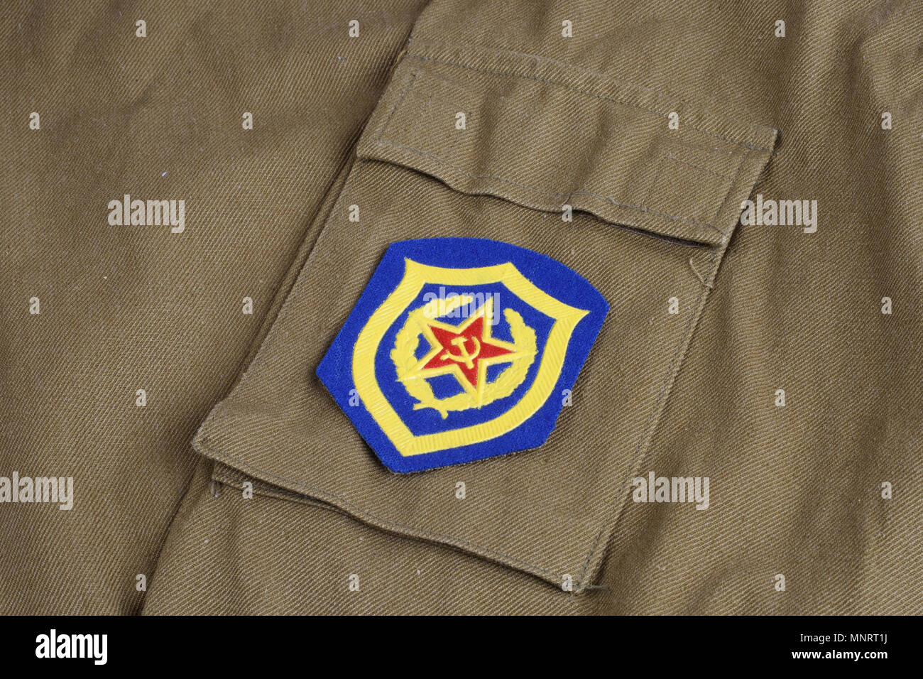 Soviet Army Mechanized infantry shoulder patch on khaki uniform ...