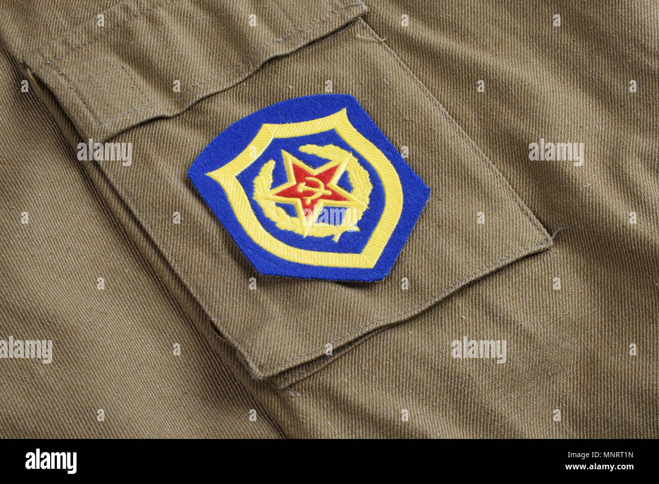 Soviet Army Mechanized infantry shoulder patch on khaki uniform ...
