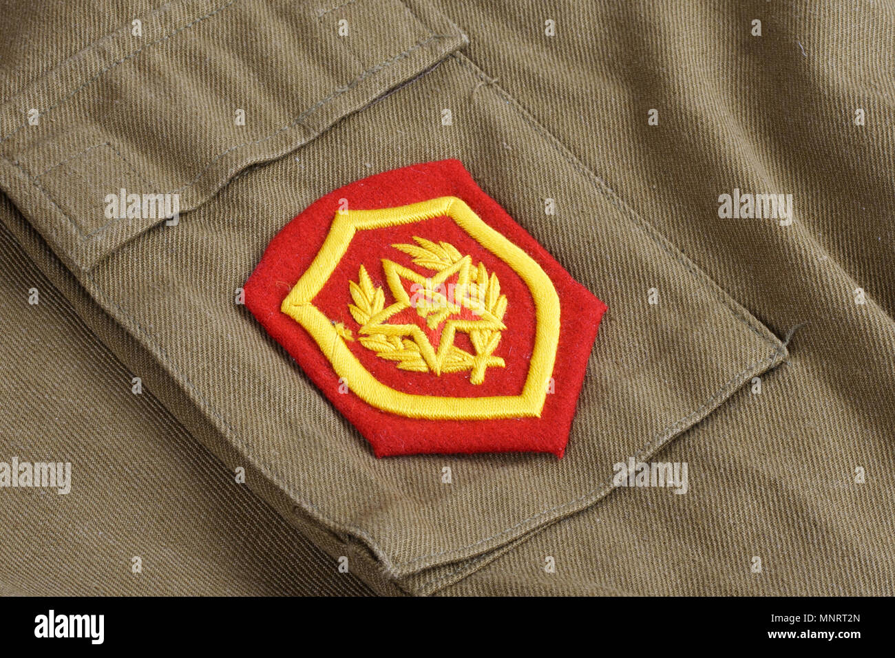 Soviet Army Mechanized infantry shoulder patch on khaki uniform ...
