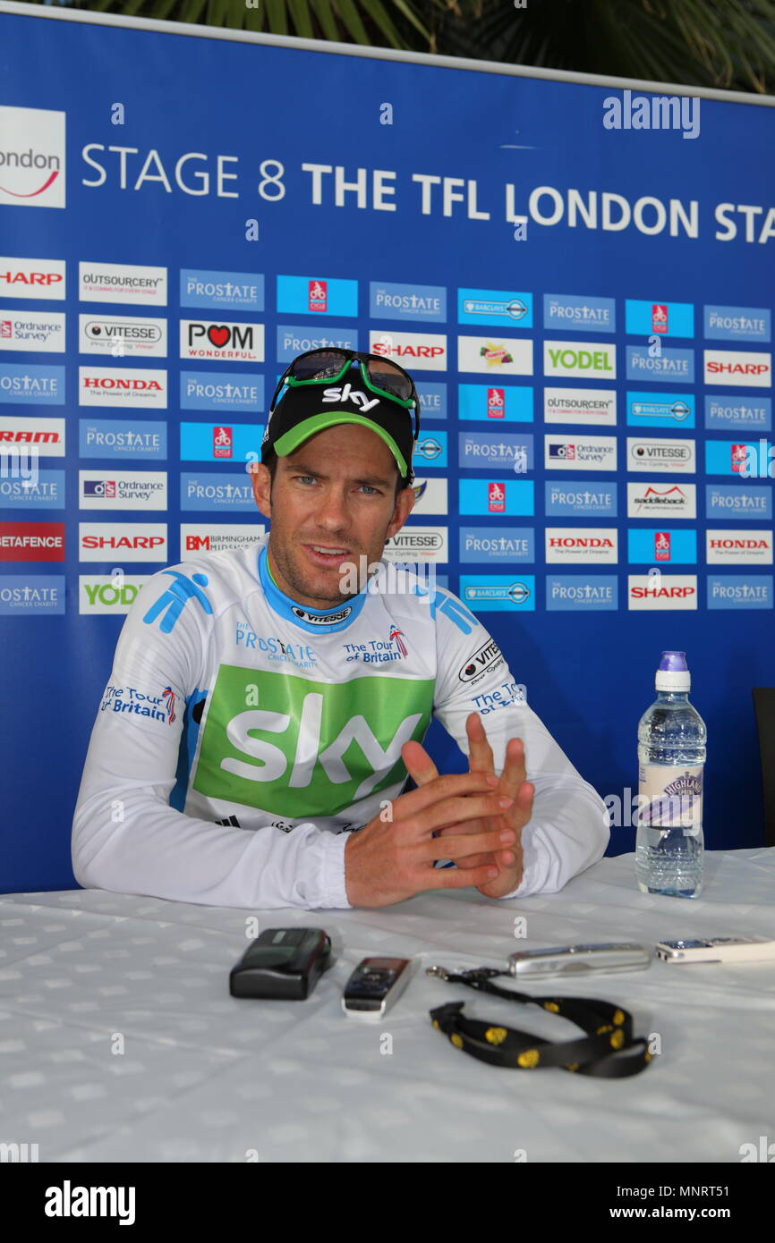 Team Sky's Greg Henderson on the podium during The Tour of Britain ...
