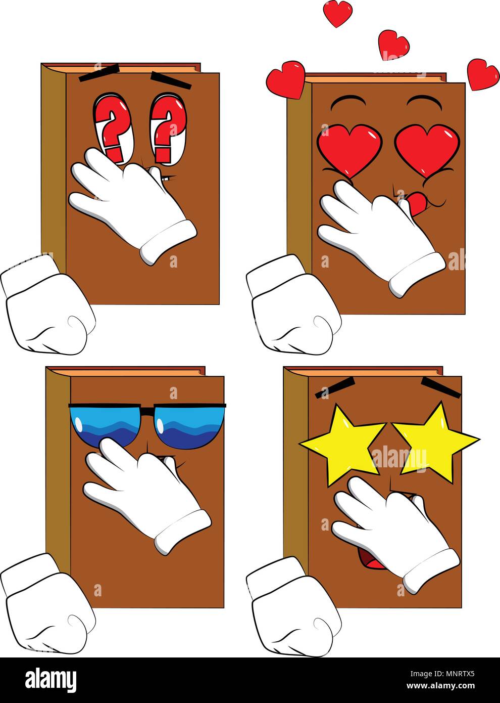 Books holding his nose because of a bad smell. Cartoon book collection ...