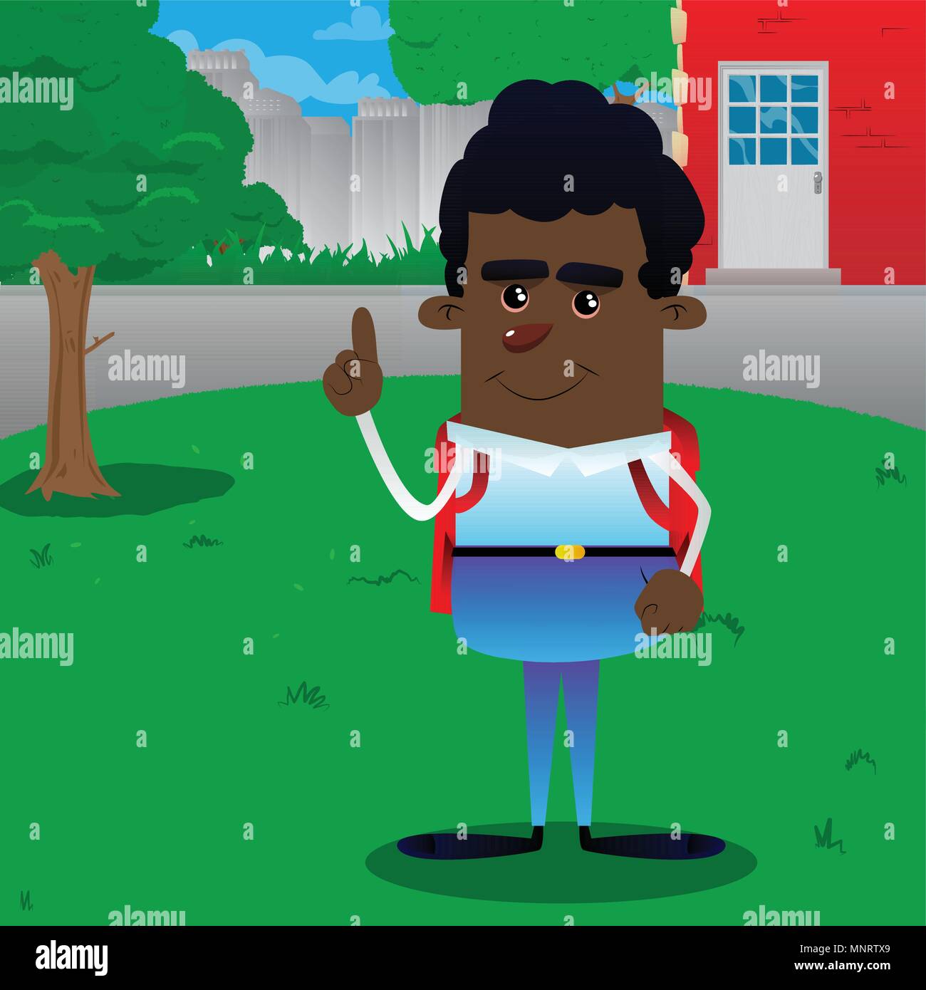 Schoolboy making a point. Vector cartoon character illustration Stock ...