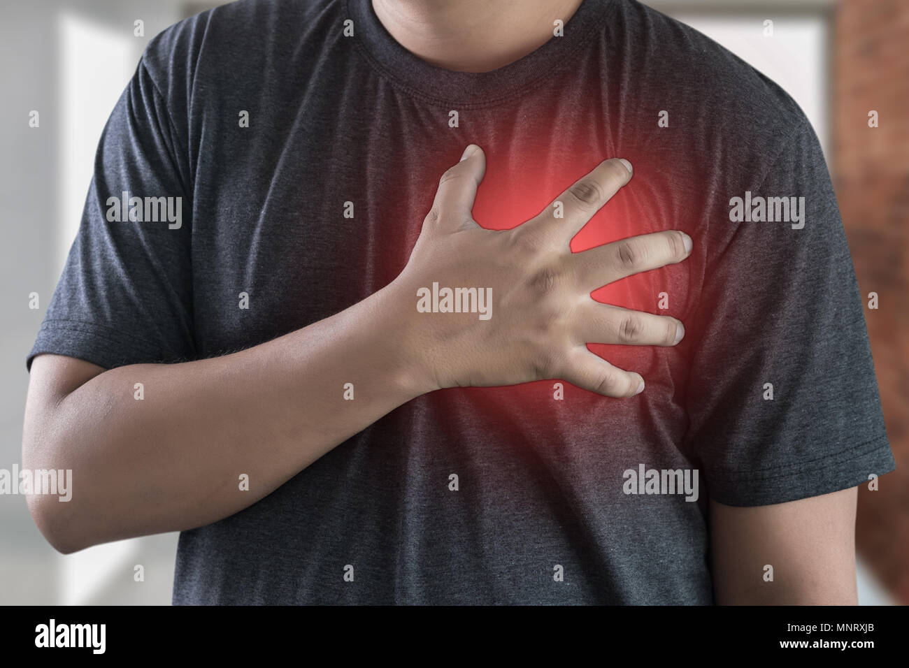man disease chest pain suffering Heart attack Stock Photo - Alamy