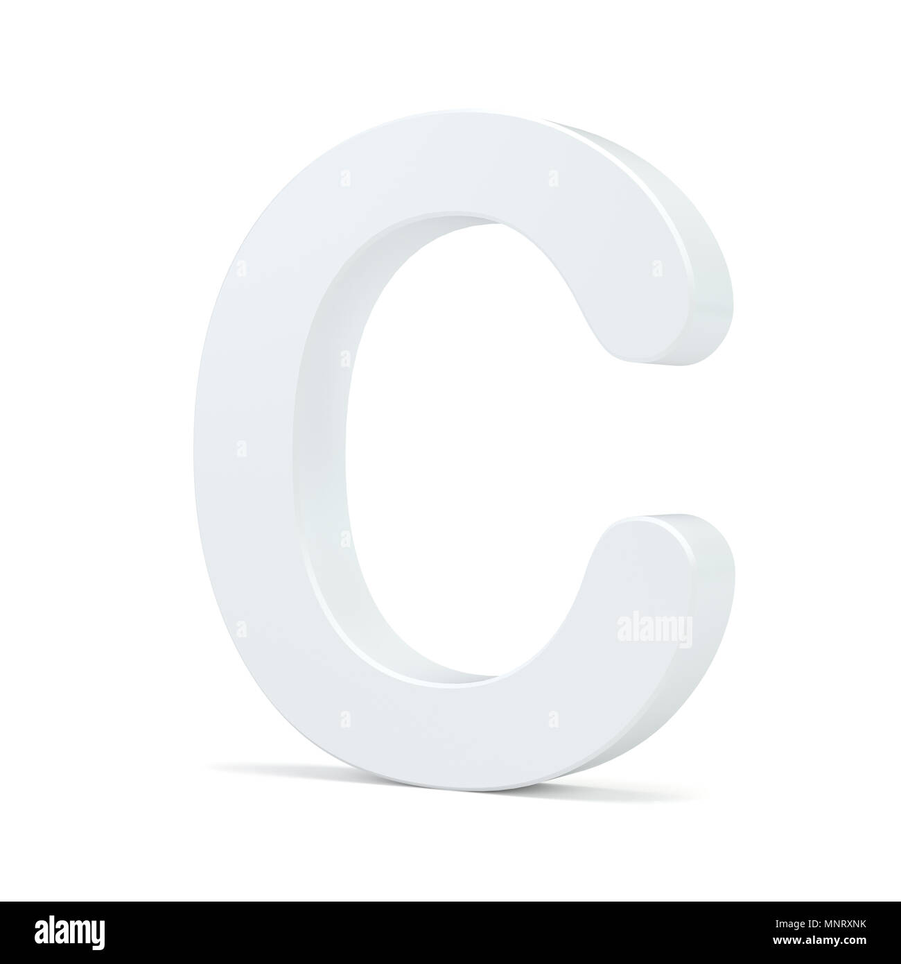 White letter C isolated on white background. 3d rendering Stock Photo ...