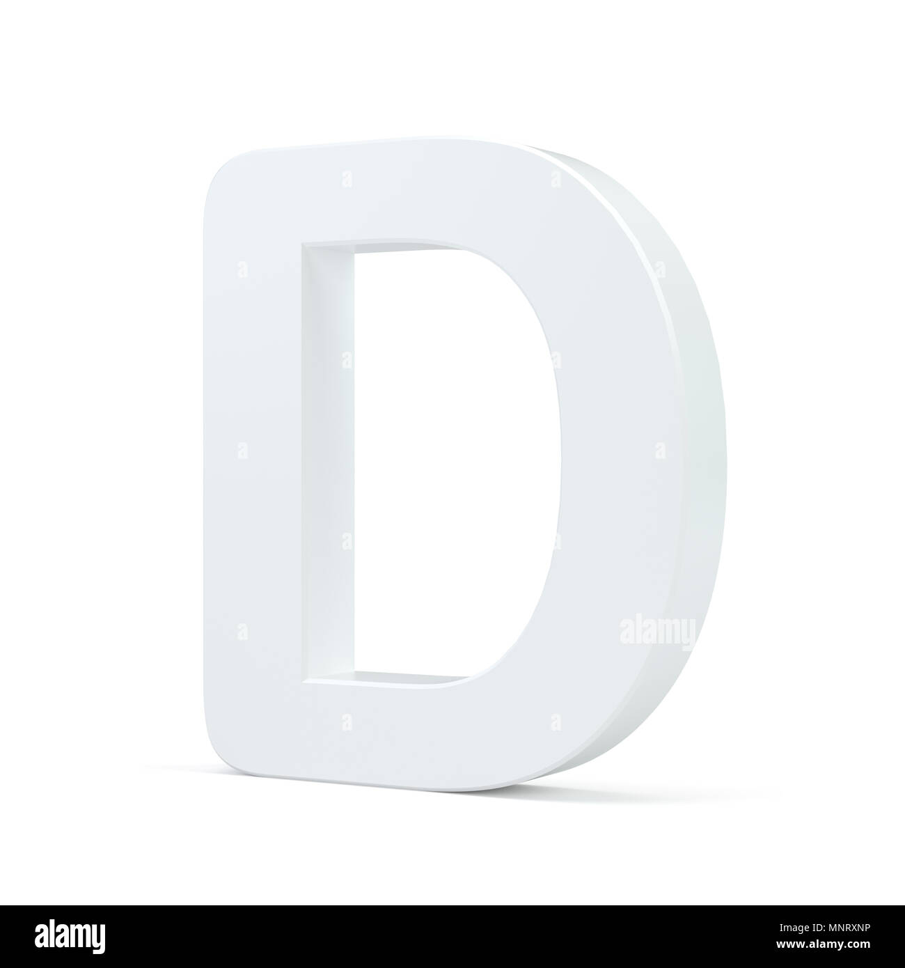White letter D isolated on white background. 3d rendering Stock Photo ...