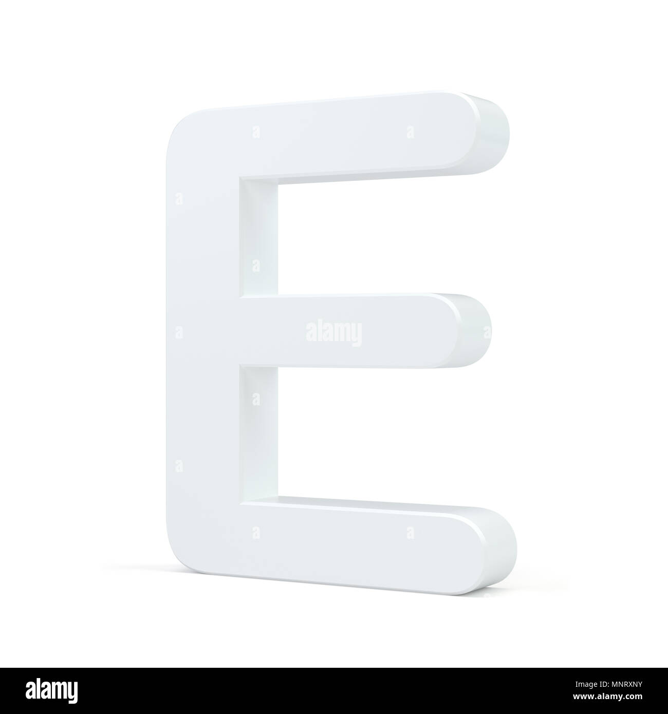 White letter E isolated on white background. 3d rendering Stock Photo ...