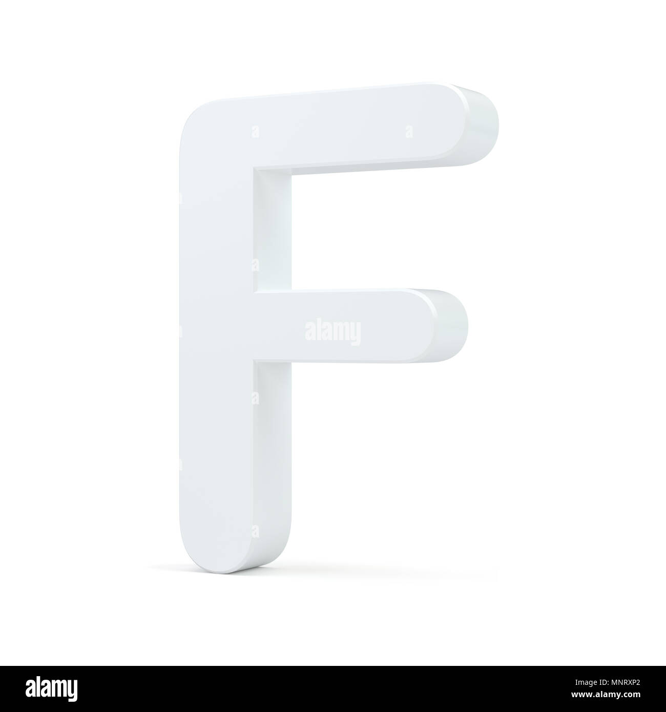 White letter F isolated on white background. 3d rendering Stock Photo ...