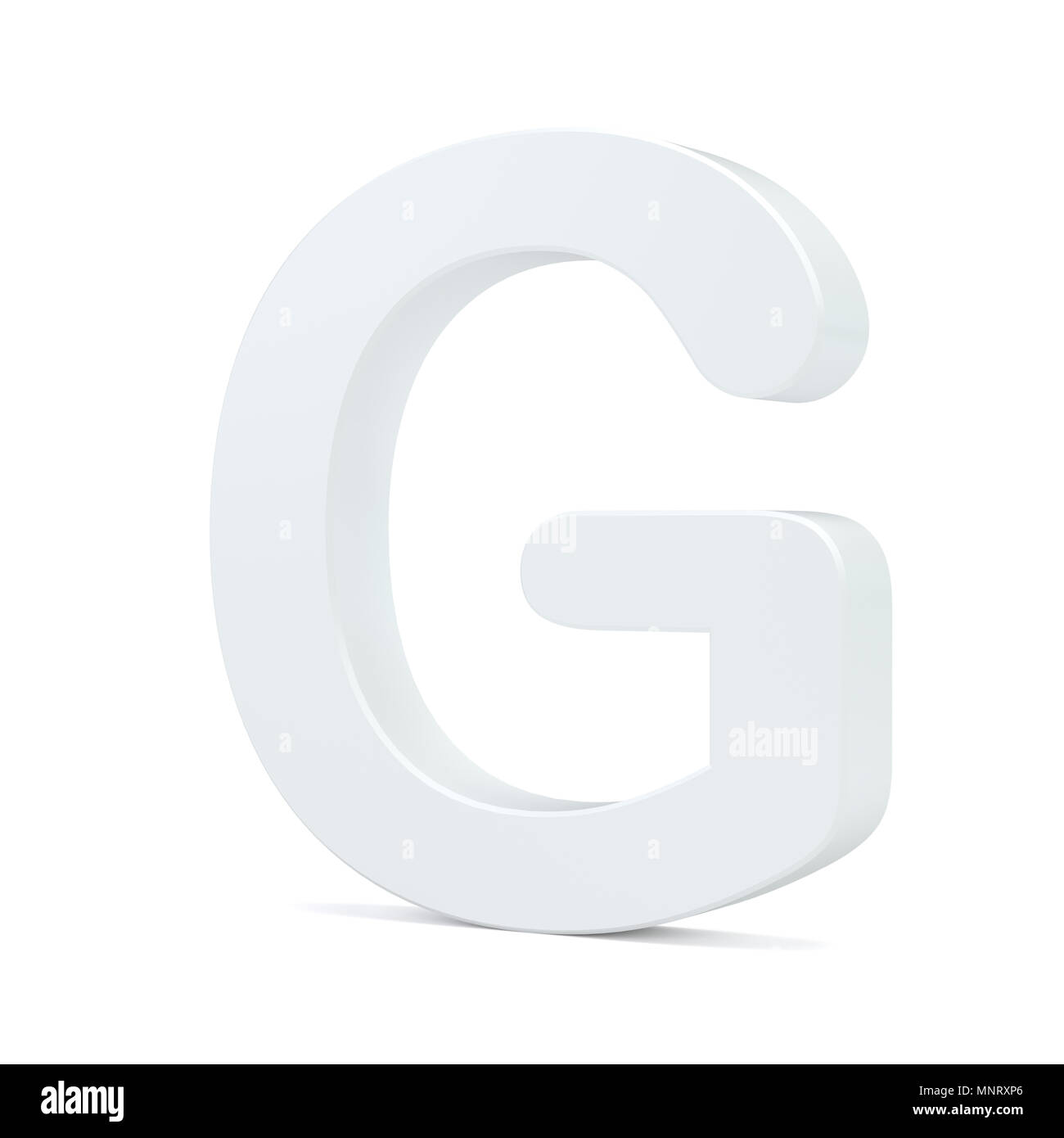 White letter G isolated on white background. 3d rendering Stock Photo ...