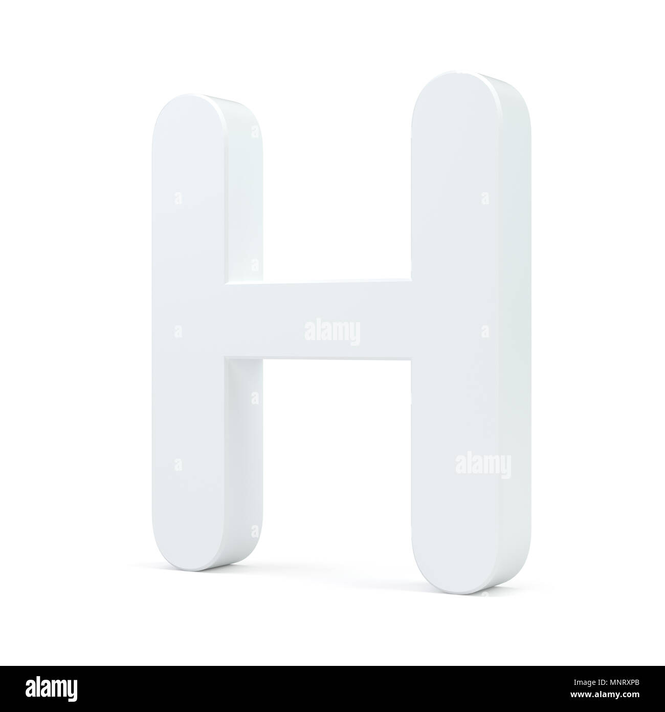White letter H isolated on white background. 3d rendering Stock Photo ...