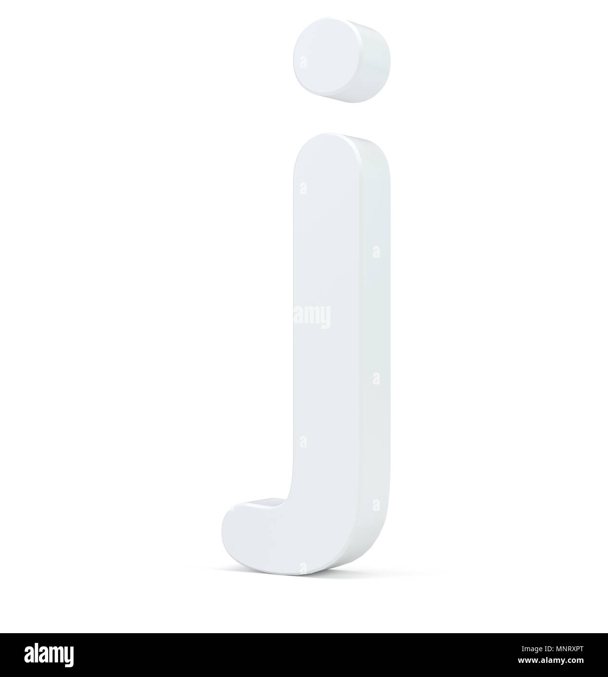 White small letter J isolated on white background. 3d rendering Stock ...