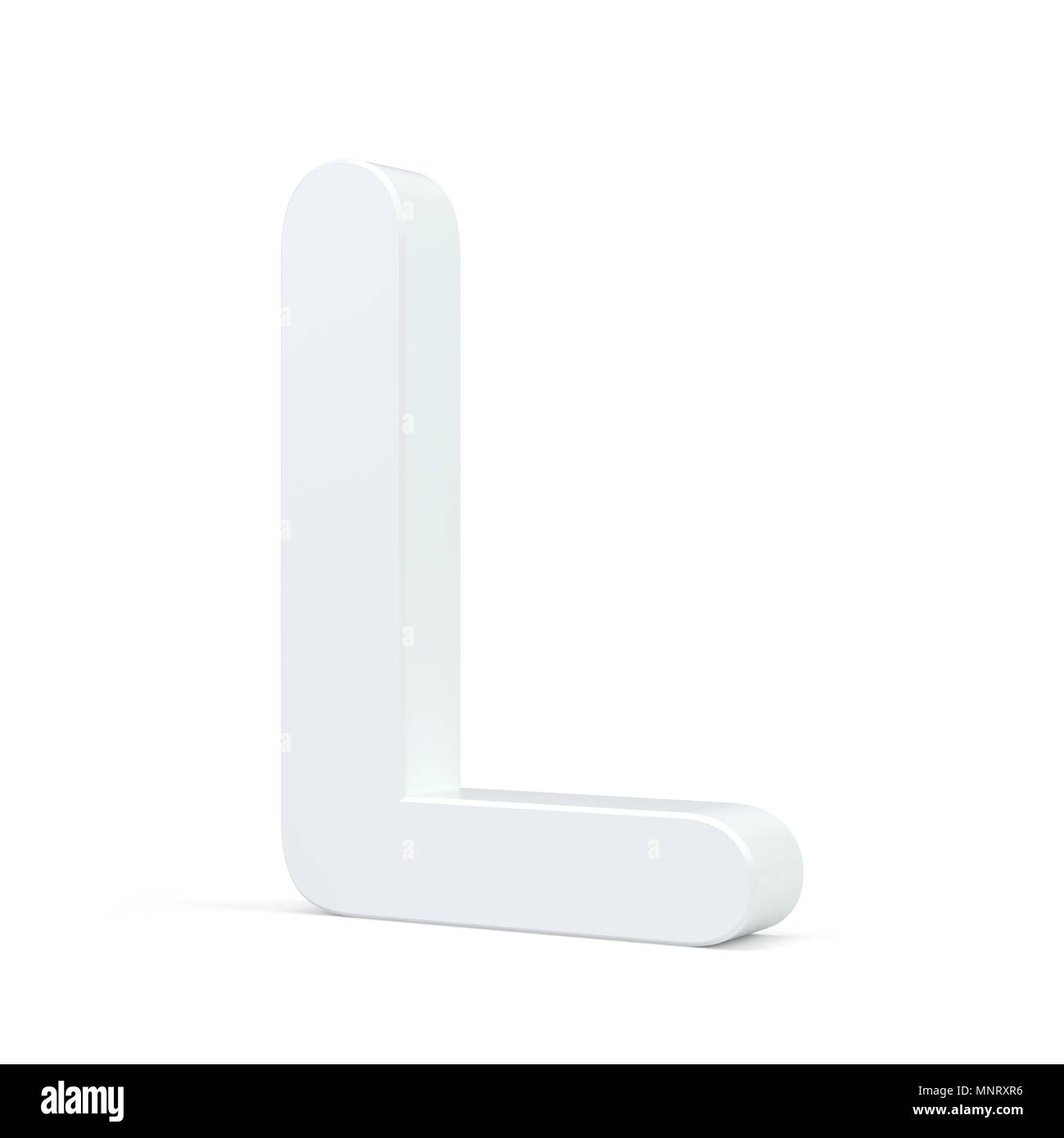 White letter L isolated on white background. 3d rendering Stock Photo ...