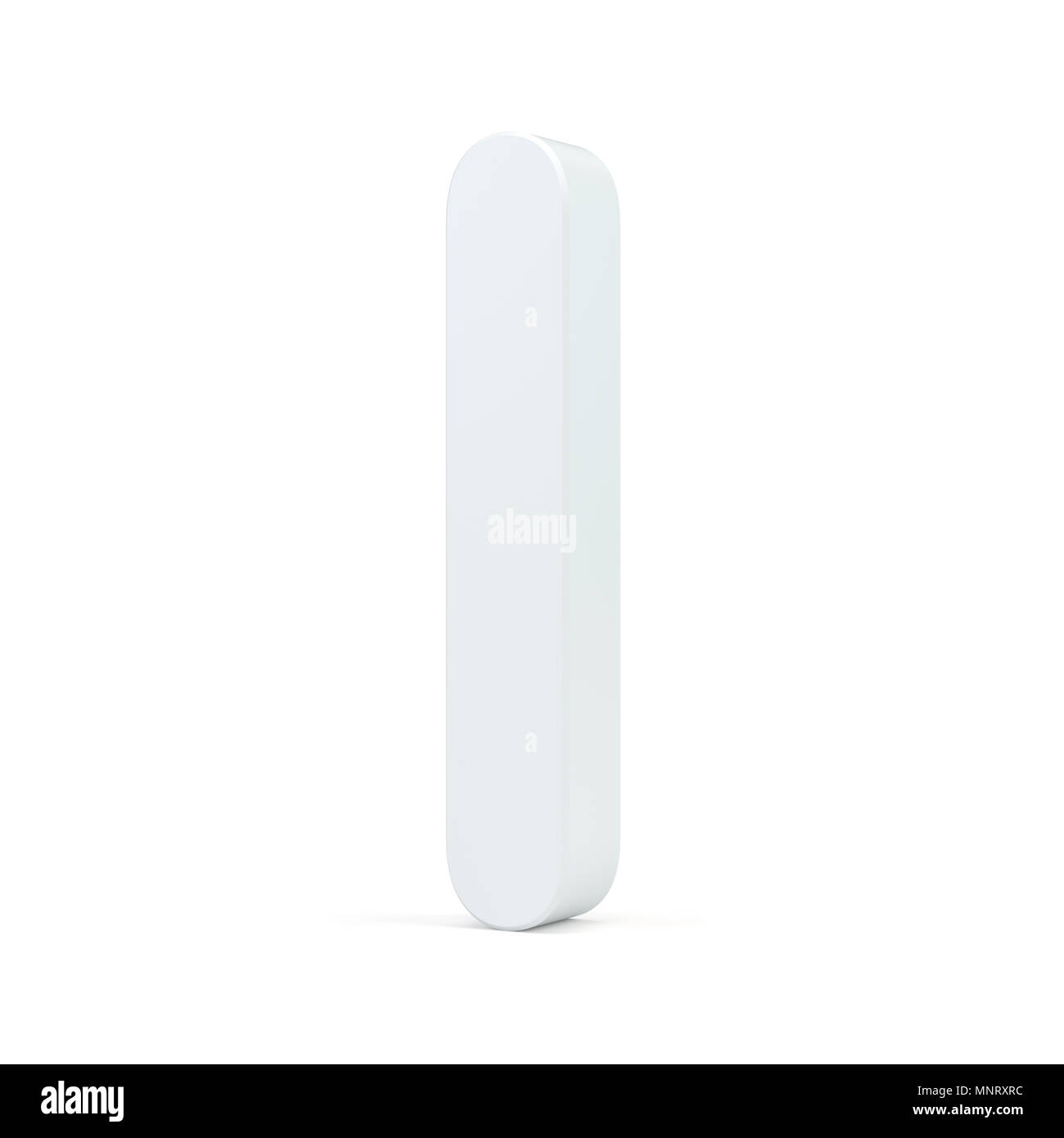 White small letter L isolated on white background. 3d rendering Stock ...