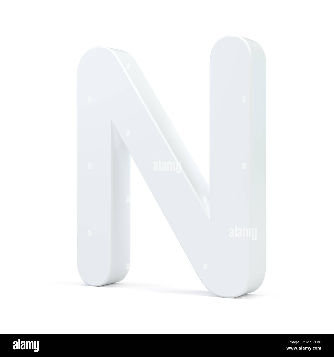 White letter N isolated on white background. 3d rendering Stock Photo ...