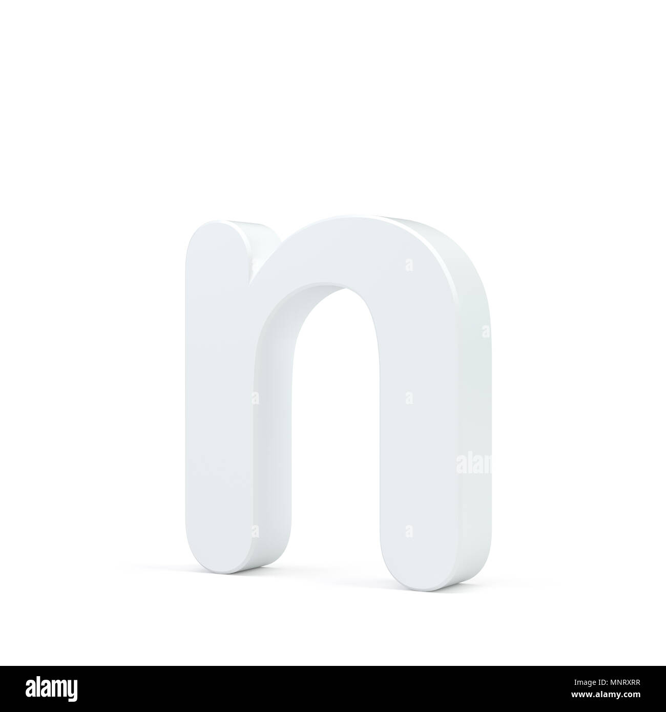 White small letter N isolated on white background. 3d rendering Stock ...